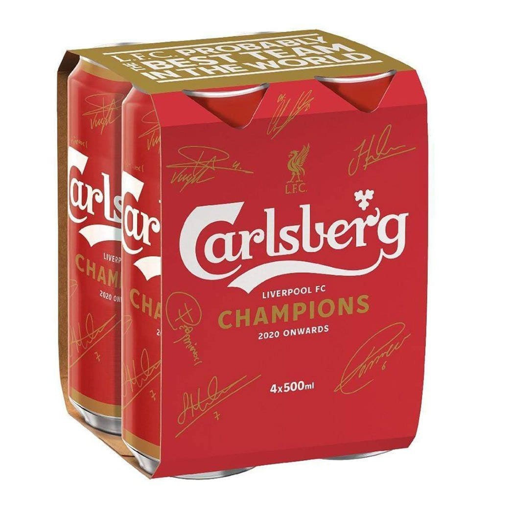 Carlsberg Lager Liverpool FC Cans 500ml (Case) — Kent Street Cellars