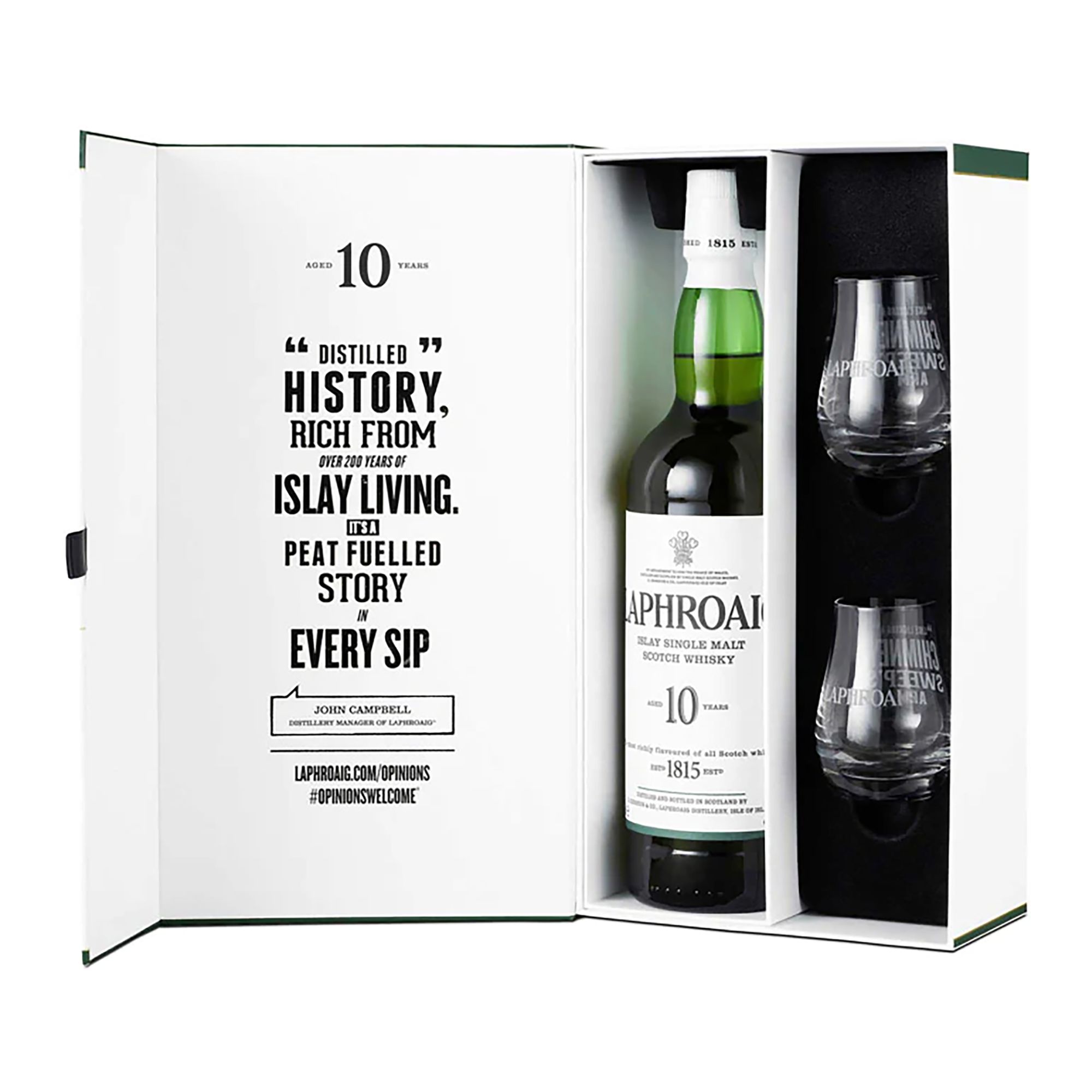 Laphroaig 10 Year Old + 2 Glasses | Kent Street Cellars